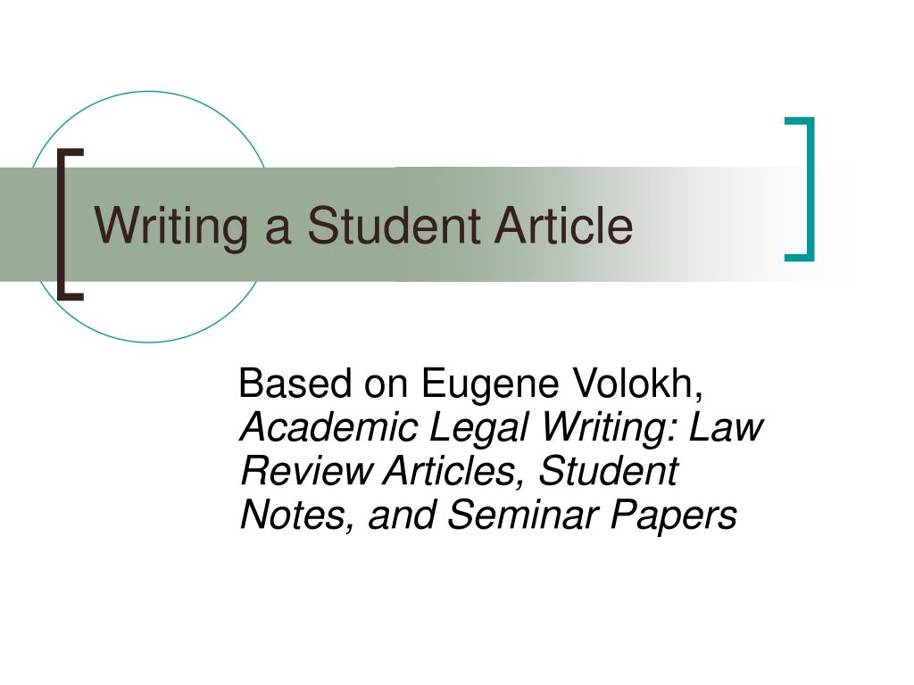 PPT - Writing a Student Article PowerPoint Presentation, free download ...