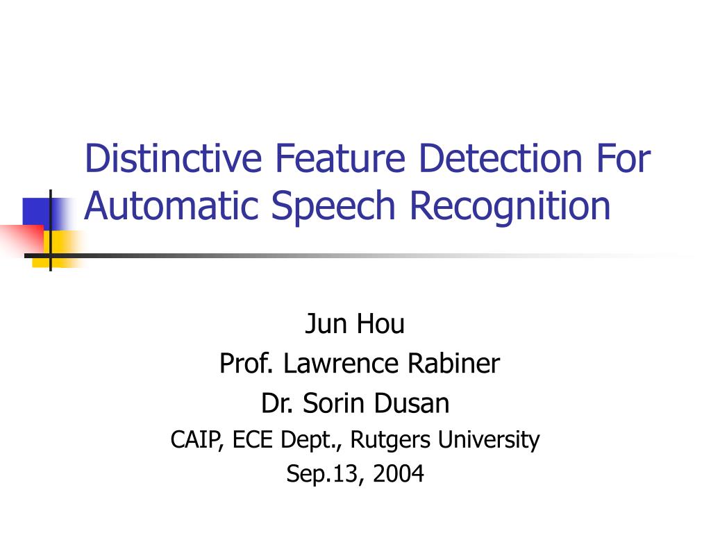 PPT - Distinctive Feature Detection For Automatic Speech Recognition PowerPoint Presentation ...