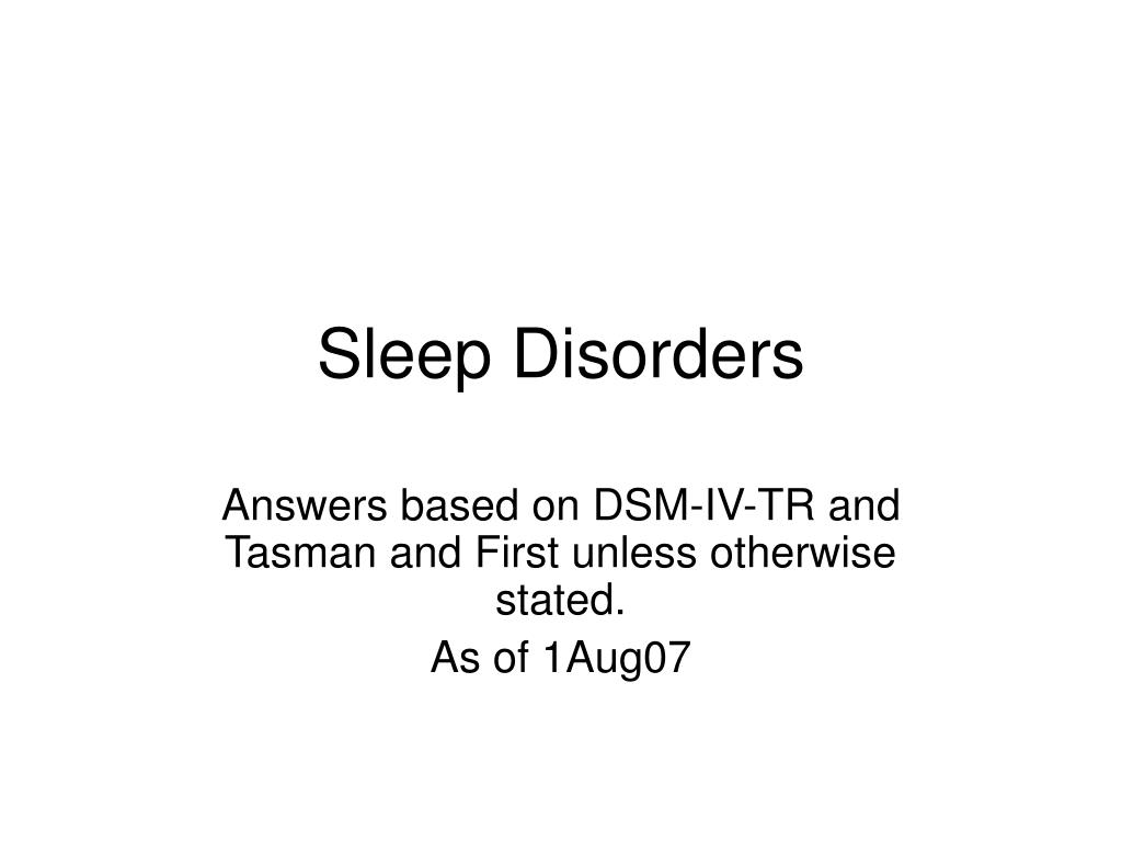 PPT - Sleep Disorders PowerPoint Presentation, free download - ID:181913