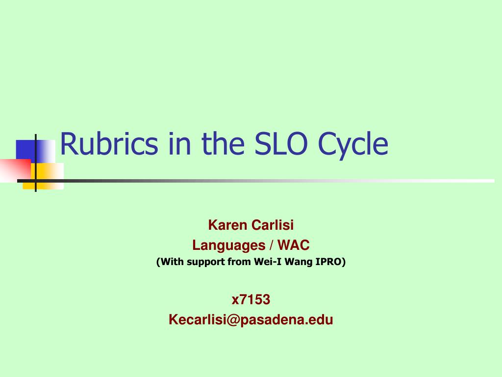 PPT - Rubrics in the SLO Cycle PowerPoint Presentation, free download ...