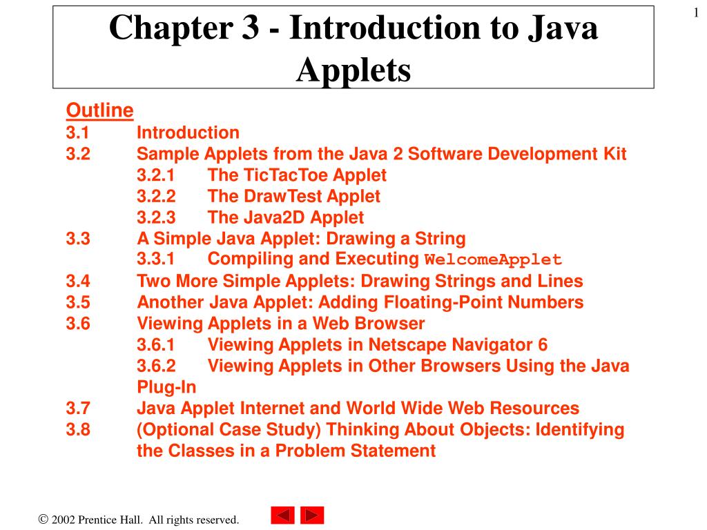PPT - Chapter 3 - Introduction to Java Applets PowerPoint Presentation - ID:182618