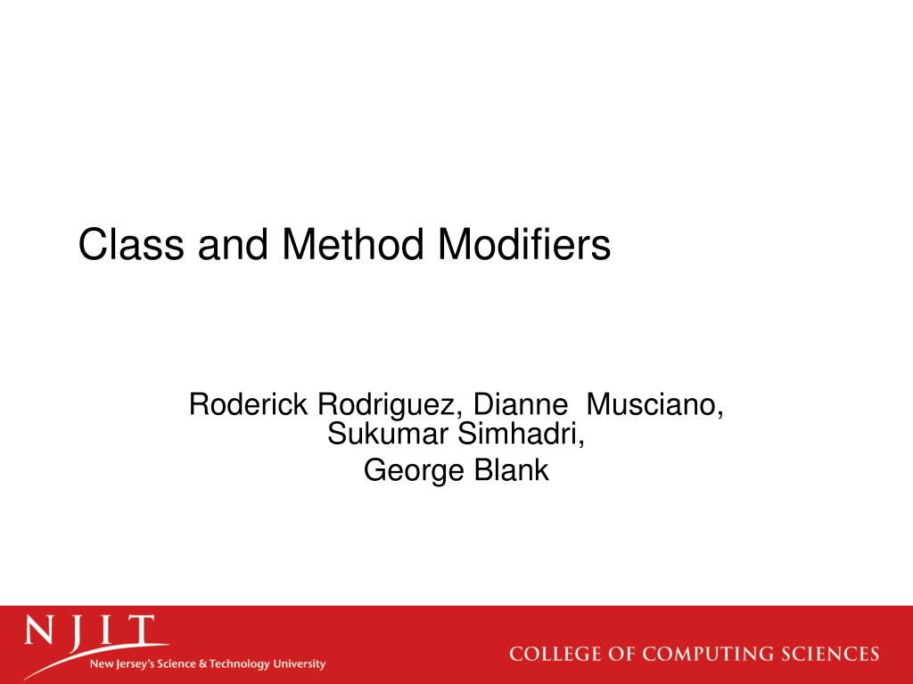 PPT - Class and Method Modifiers PowerPoint Presentation, free download ...