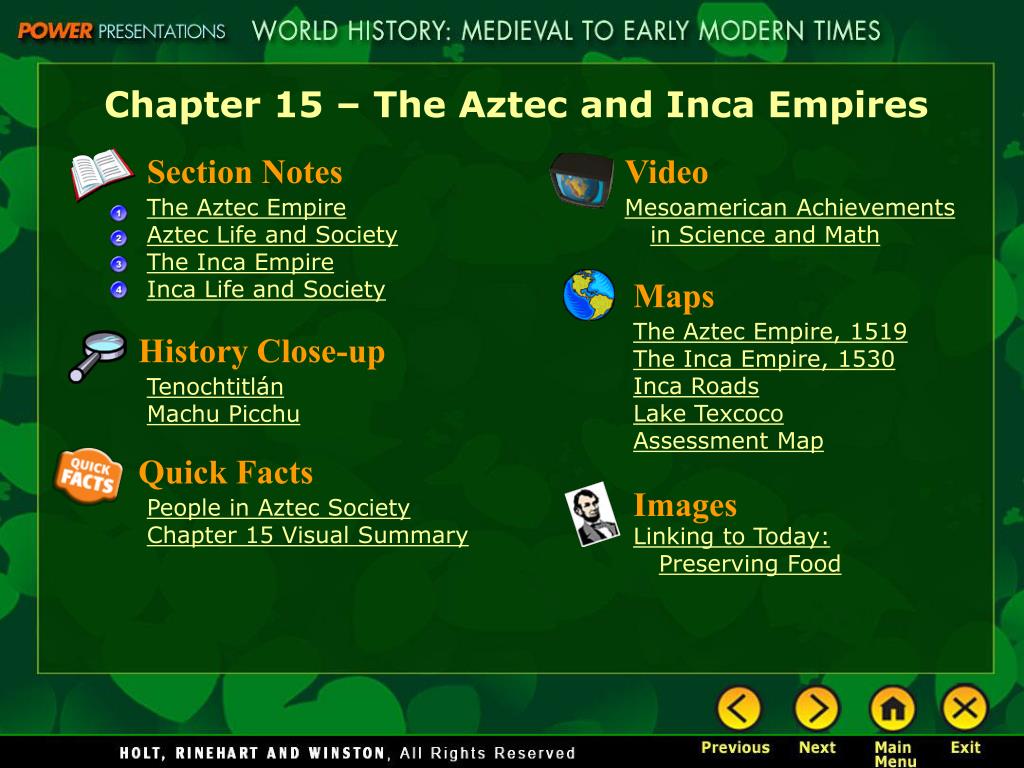 PPT - Chapter 15 – The Aztec and Inca Empires PowerPoint Presentation ...