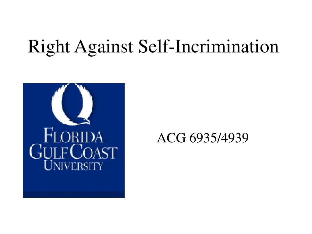PPT - Right Against Self-Incrimination PowerPoint Presentation, free ...