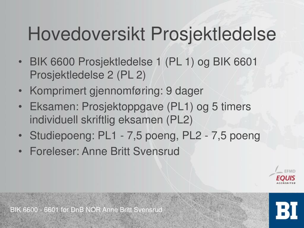 PPT - Hovedoversikt Prosjektledelse PowerPoint Presentation, free ...