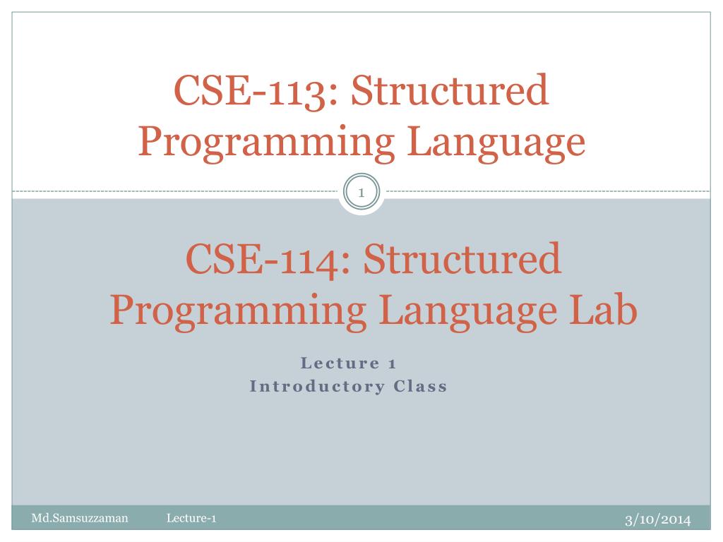 PPT - CSE-113: Structured Programming Language PowerPoint Presentation - ID:189029