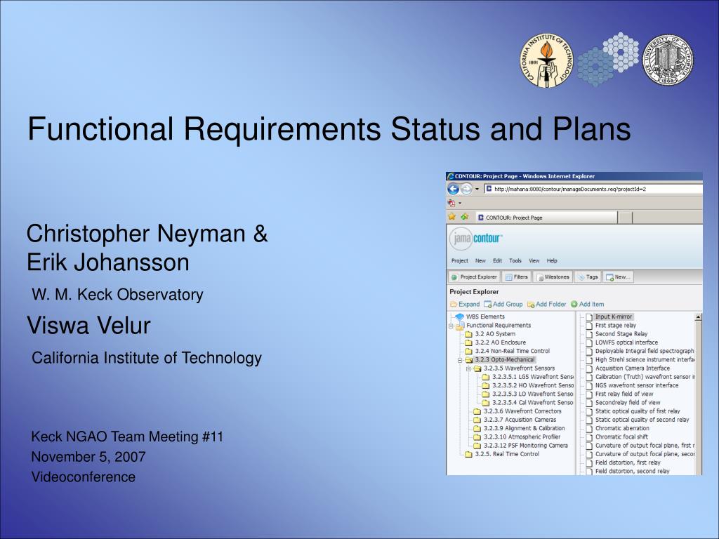 PPT - Functional Requirements Status and Plans PowerPoint Presentation ...
