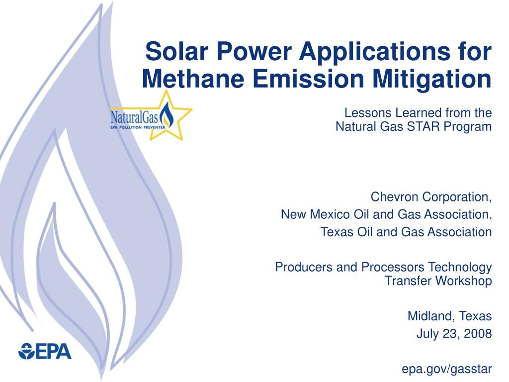 PPT - Solar Power Applications for Methane Emission Mitigation ...