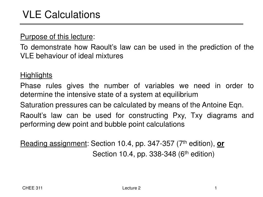 PPT - VLE Calculations PowerPoint Presentation, free download - ID:194751