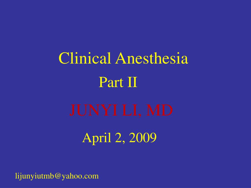 PPT - Clinical Anesthesia PowerPoint Presentation, free download - ID ...