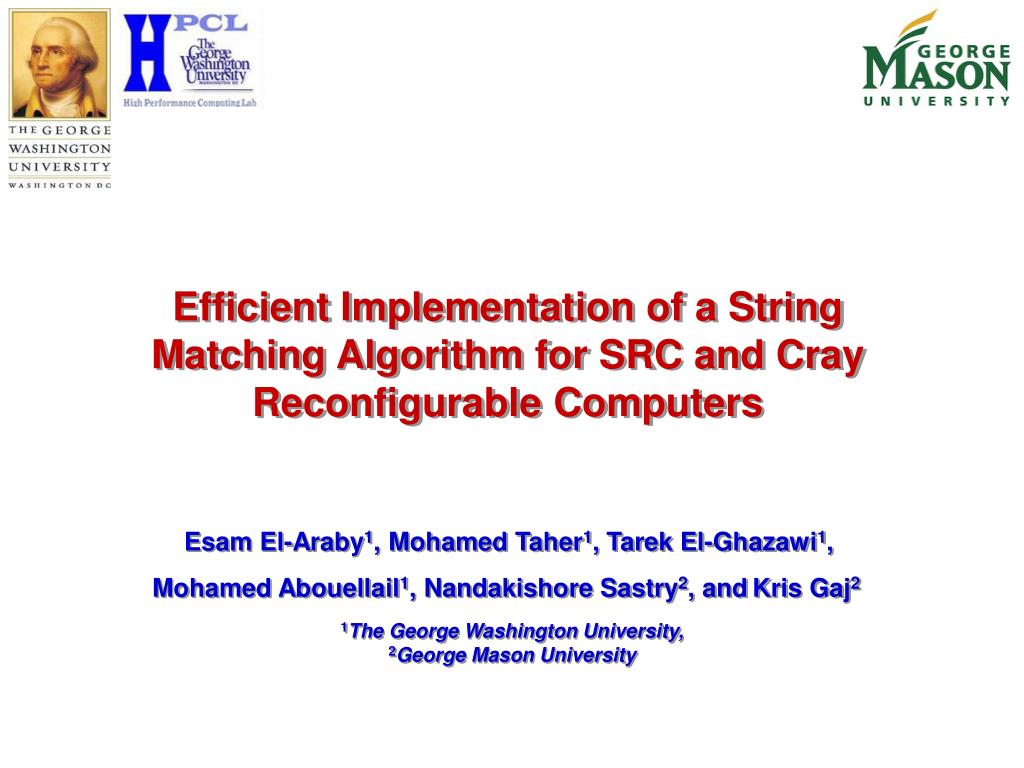 Ppt Efficient Implementation Of A String Matching Algorithm For Src 2173