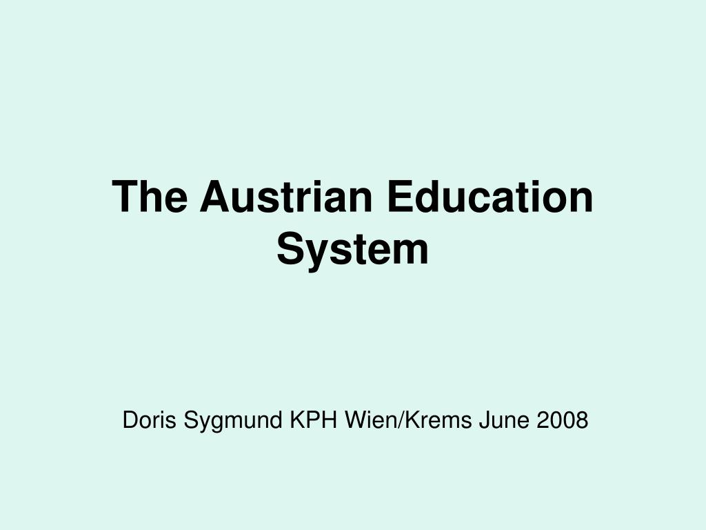 PPT - The Austrian Education System PowerPoint Presentation, free ...