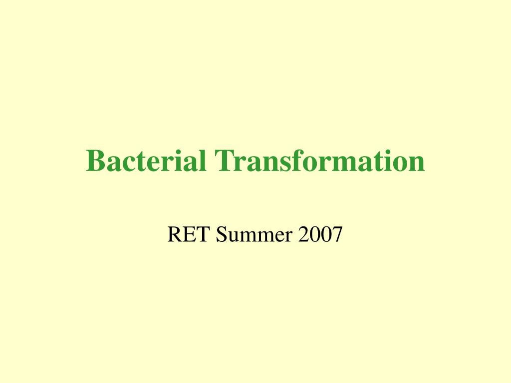 PPT - Bacterial Transformation PowerPoint Presentation, free download ...