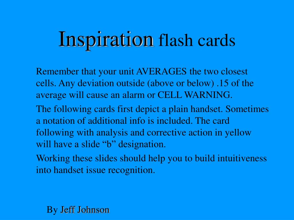 PPT - Inspiration flash cards PowerPoint Presentation, free download ...