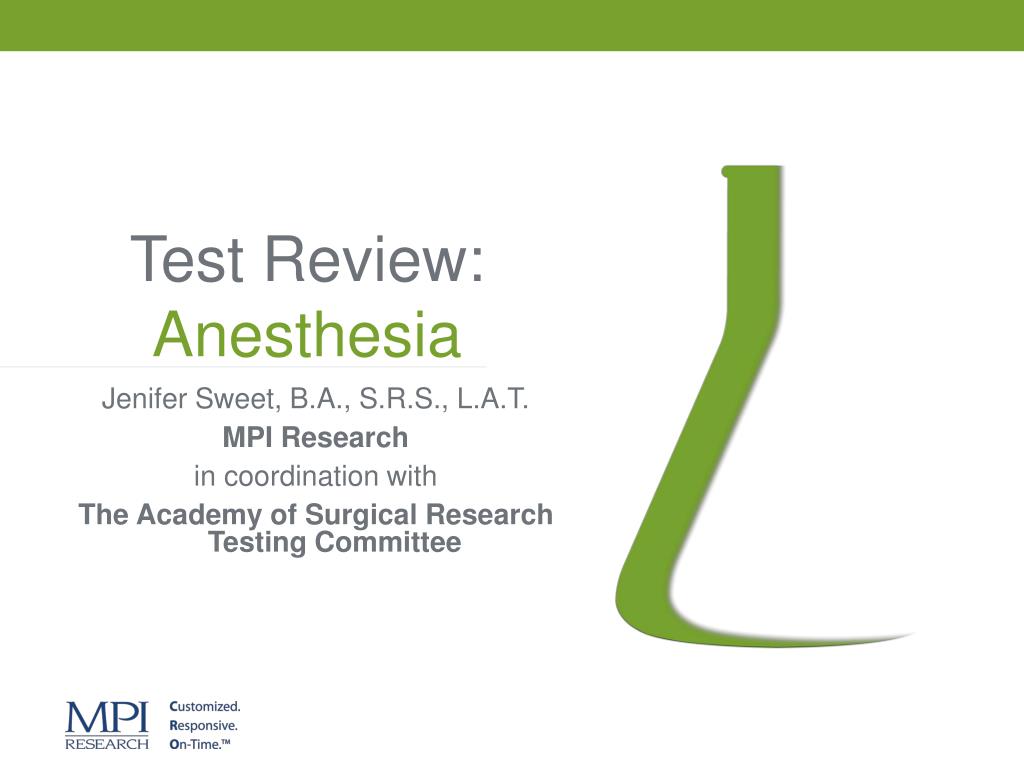 PPT - Test Review: Anesthesia PowerPoint Presentation, free download ...