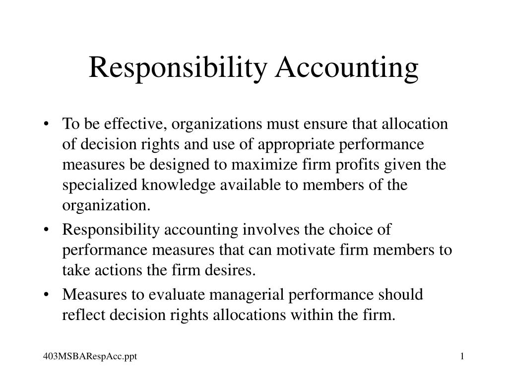 PPT - Responsibility Accounting PowerPoint Presentation, free download ...