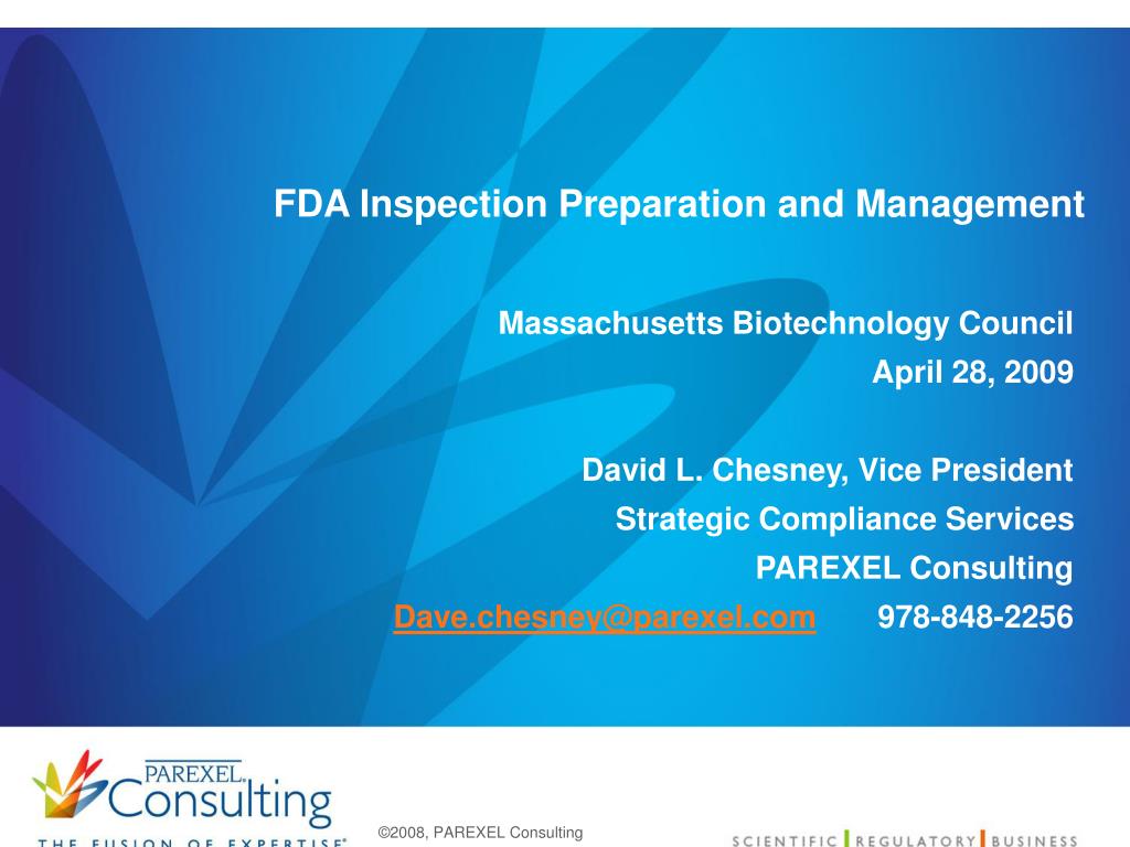 PPT - FDA Inspection Preparation and Management PowerPoint Presentation ...