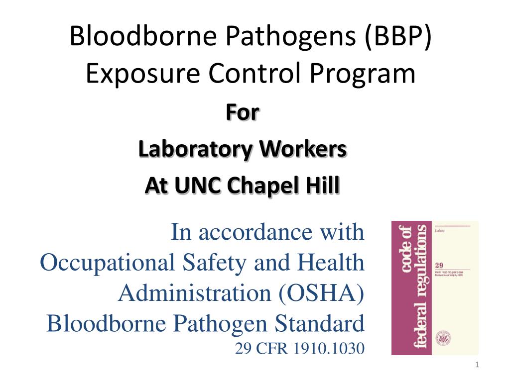 PPT - Bloodborne Pathogens (BBP) Exposure Control Program PowerPoint ...