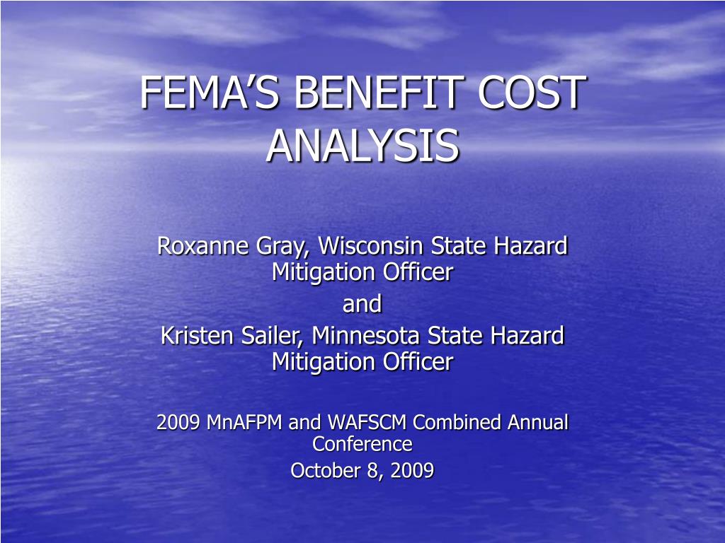 PPT - FEMA’S BENEFIT COST ANALYSIS PowerPoint Presentation, free ...