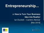 PPT - Entrepreneurship PowerPoint Presentation, free download - ID:289404