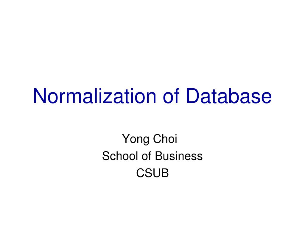 PPT - Normalization of Database PowerPoint Presentation, free download ...