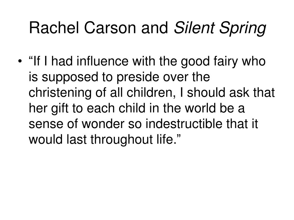 PPT - Rachel Carson and Silent Spring PowerPoint Presentation, free ...