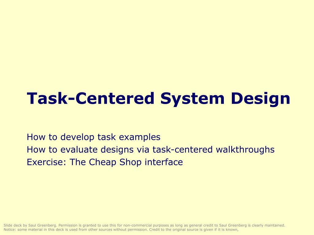 PPT - Task-Centered System Design PowerPoint Presentation, free ...