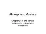 PPT - Chapter 6 Introduction to Atmospheric Moisture PowerPoint ...