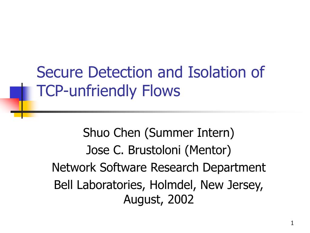 Ppt Secure Detection And Isolation Of Tcp Unfriendly Flows Powerpoint