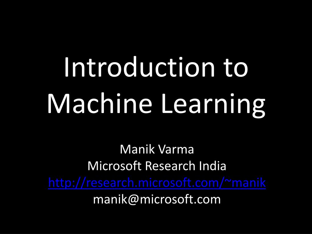 PPT - Introduction to Machine Learning PowerPoint Presentation, free ...