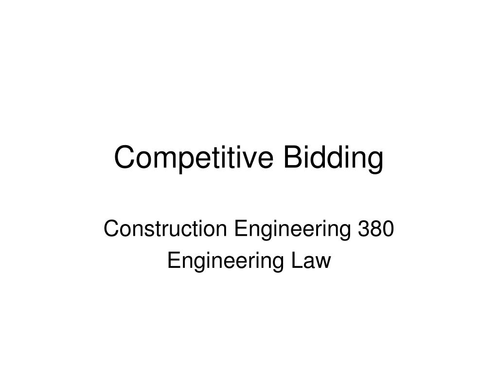 PPT - Competitive Bidding PowerPoint Presentation, free download - ID ...