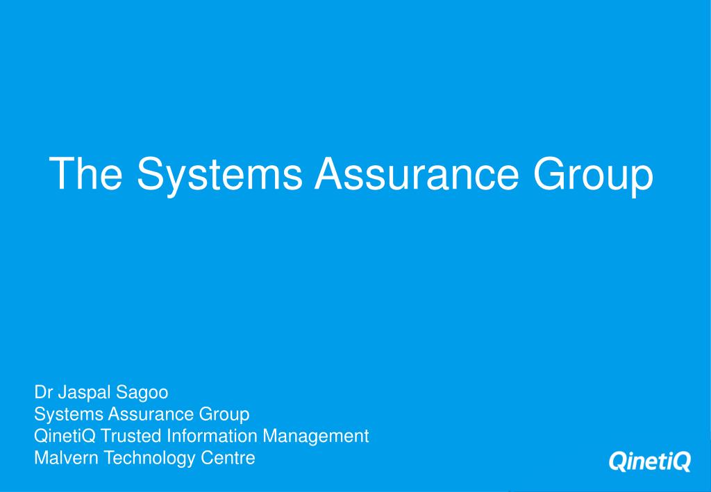 PPT - The Systems Assurance Group PowerPoint Presentation, free ...