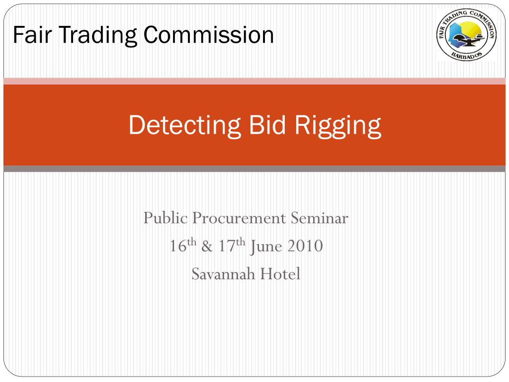 PPT - Detecting Bid Rigging PowerPoint Presentation, free download - ID ...