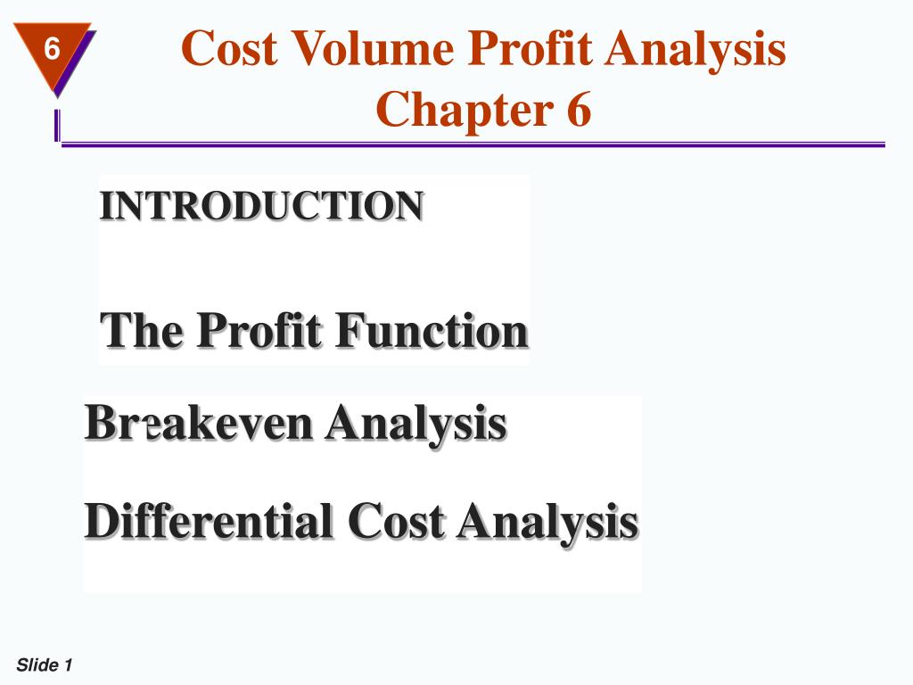 PPT - Cost Volume Profit Analysis Chapter 6 PowerPoint Presentation ...