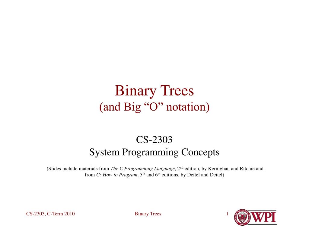 PPT - Binary Trees (and Big “O” notation) PowerPoint Presentation, free ...