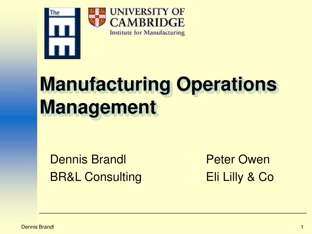 PPT - Manufacturing Operations Management PowerPoint Presentation, free ...