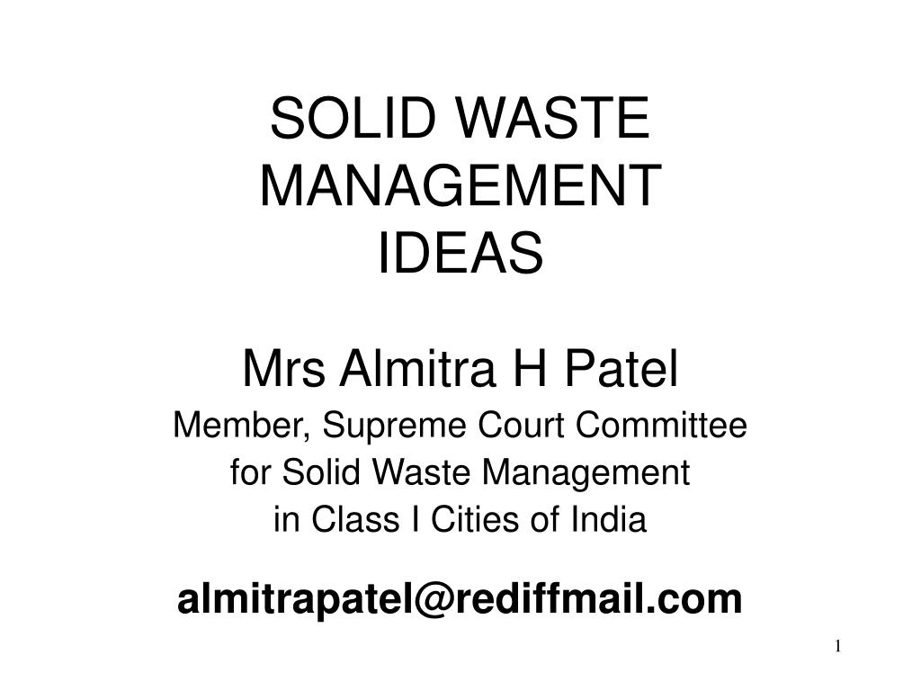 PPT - SOLID WASTE MANAGEMENT IDEAS PowerPoint Presentation, free ...