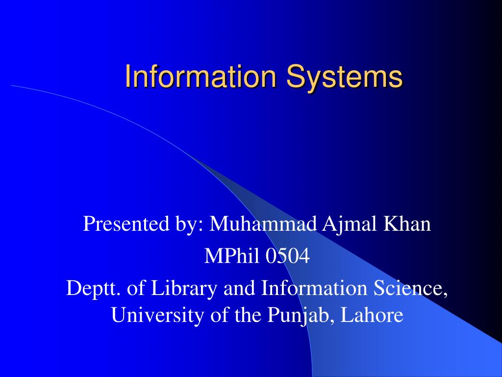 PPT - Information Systems PowerPoint Presentation, free download - ID ...