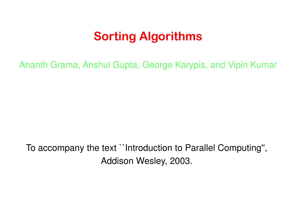PPT - Sorting Algorithms PowerPoint Presentation, free download - ID:221172