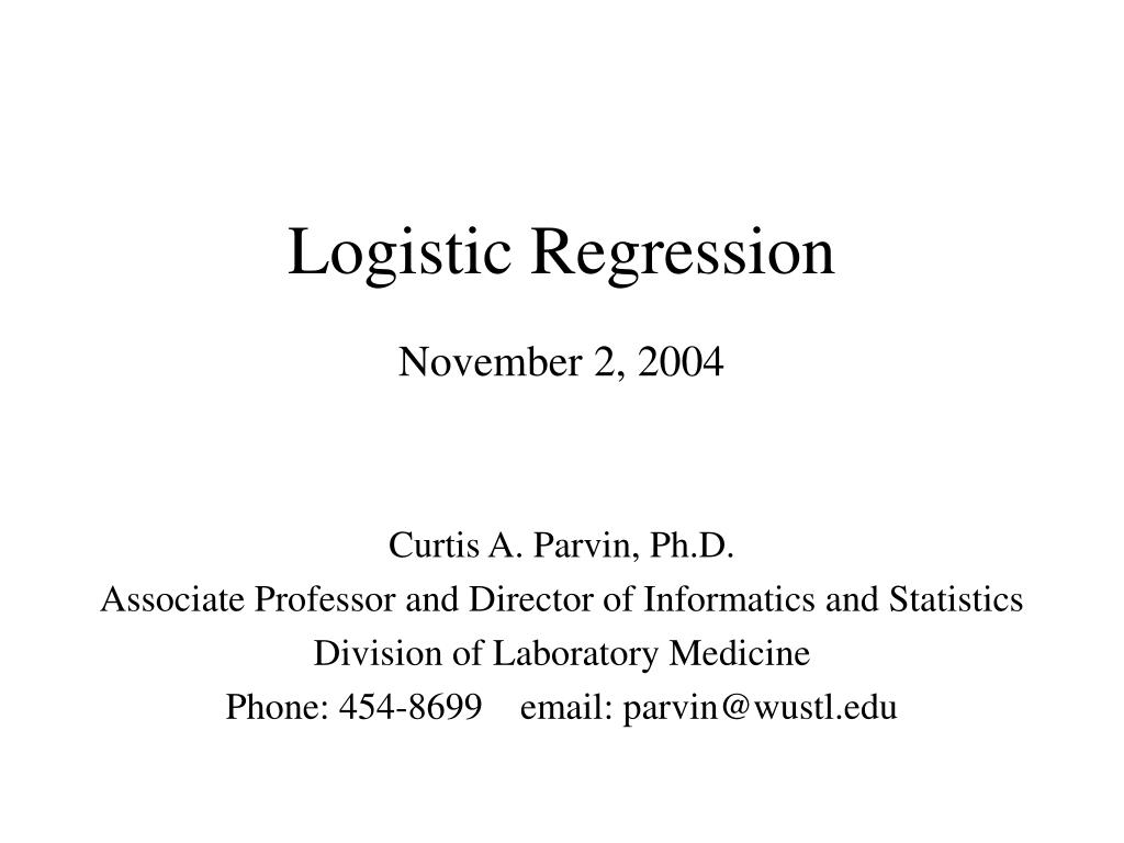 PPT - Logistic Regression PowerPoint Presentation, free download - ID ...