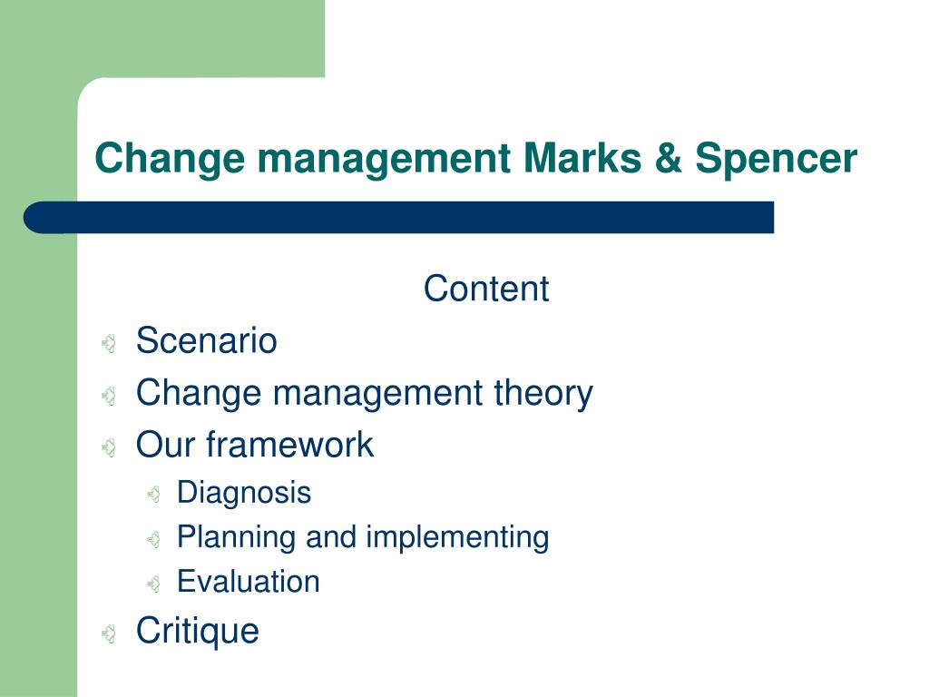 PPT - Change management Marks & Spencer PowerPoint Presentation - ID:222839