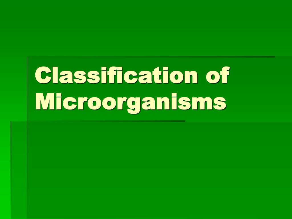 PPT - Classification of Microorganisms PowerPoint Presentation, free ...