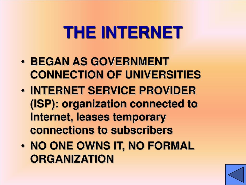 PPT - THE INTERNET PowerPoint Presentation, free download - ID:22514