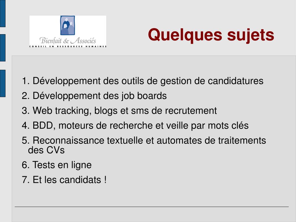 PPT - Quelques sujets PowerPoint Presentation, free download - ID:225774
