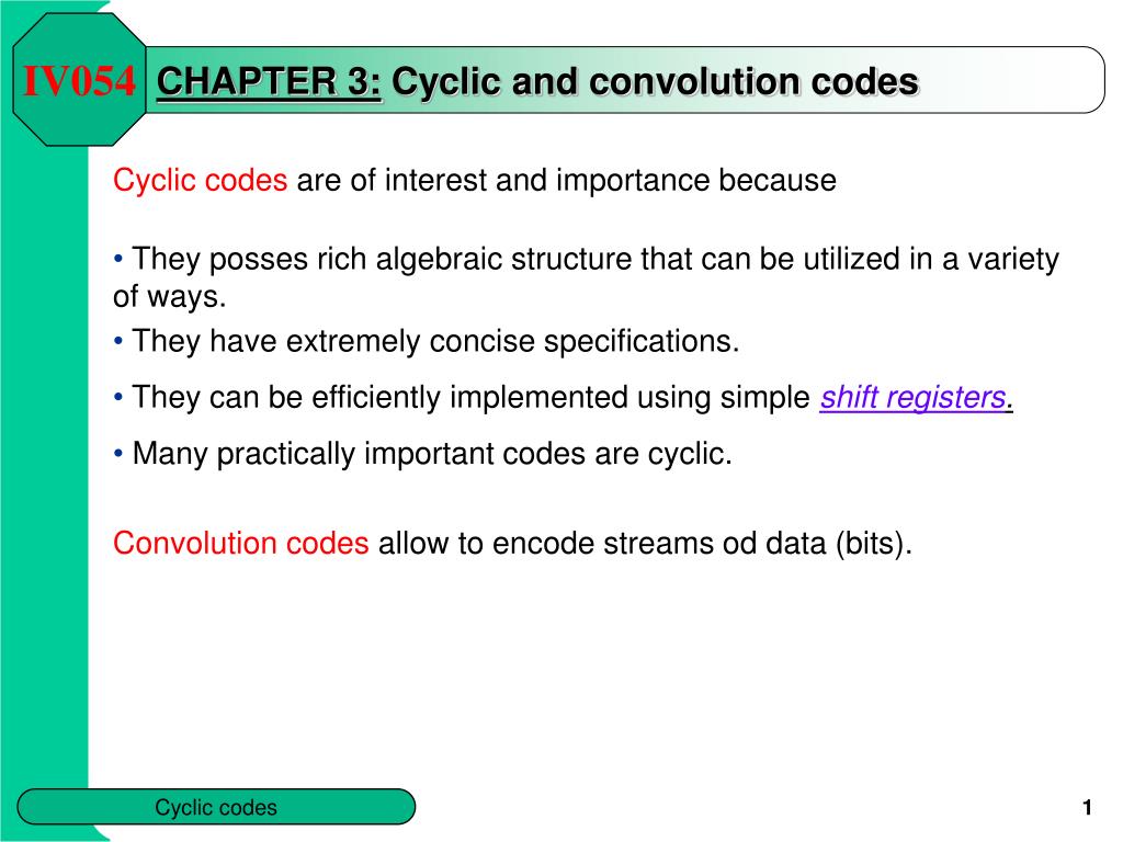 PPT - CHAPTER 3: Cyclic and convolution codes PowerPoint Presentation ...