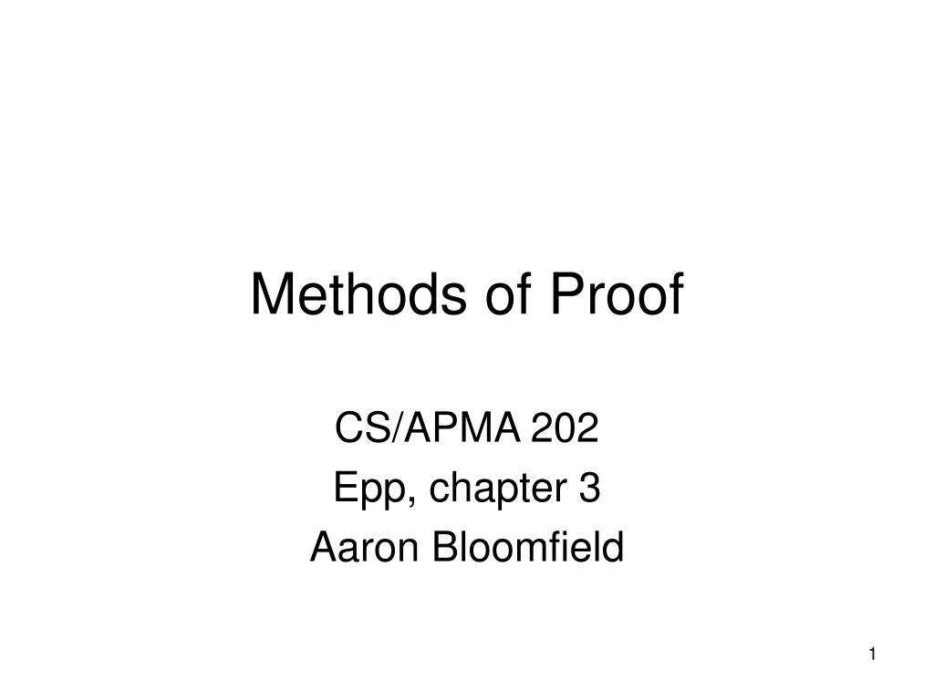 PPT - Methods of Proof PowerPoint Presentation, free download - ID:226798