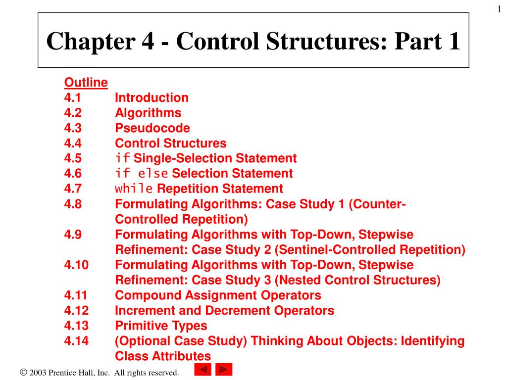 PPT - Chapter 4 - Control Structures: Part 1 PowerPoint Presentation ...