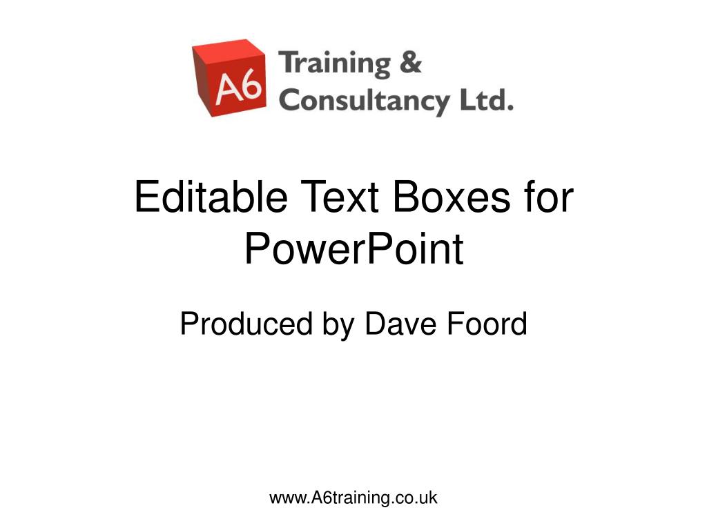 PPT - Editable Text Boxes for PowerPoint PowerPoint Presentation, free ...