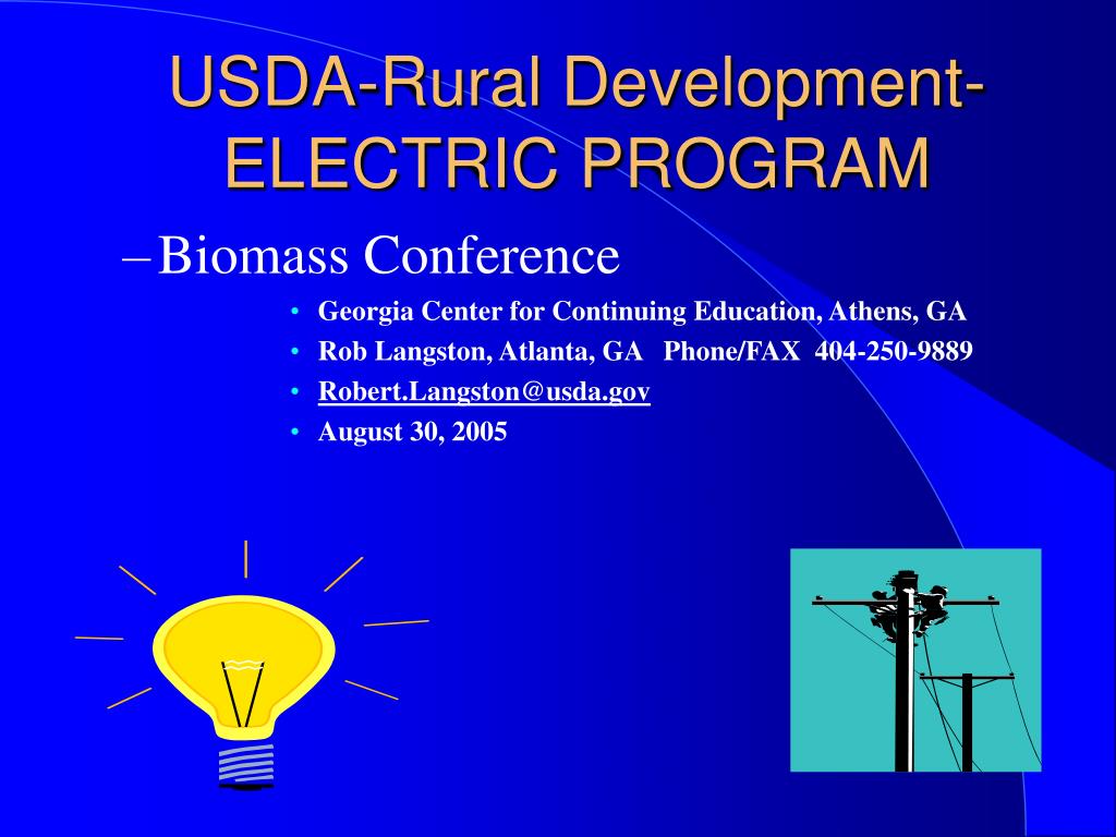 PPT - USDA-Rural Development- ELECTRIC PROGRAM PowerPoint Presentation ...