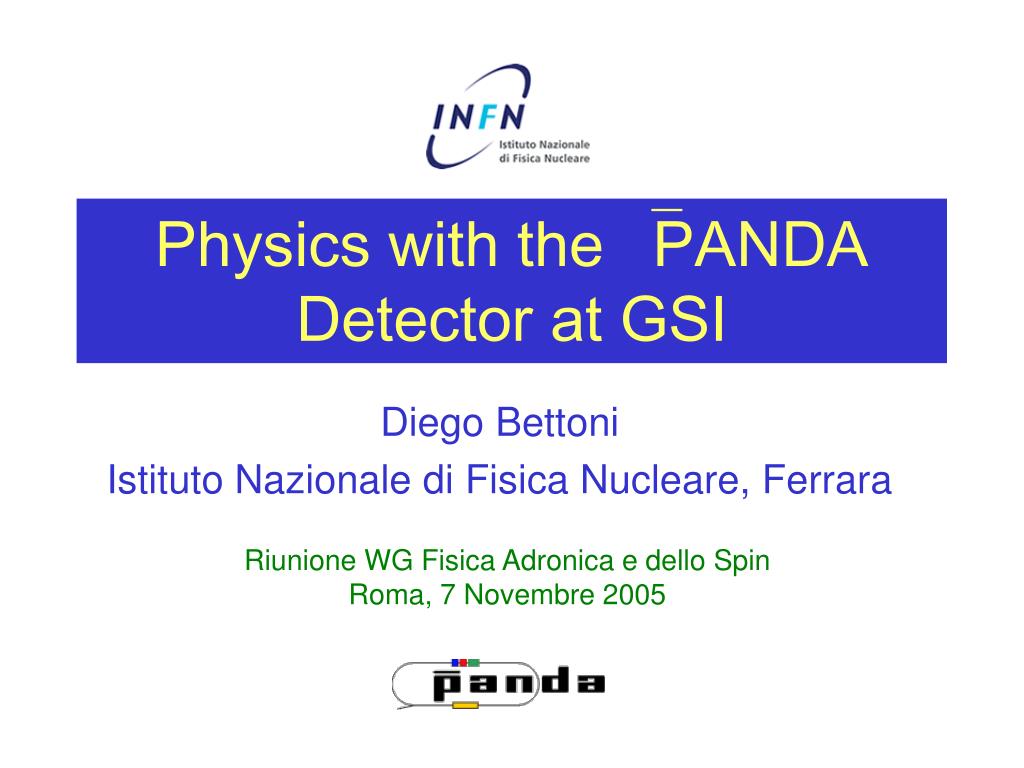 PPT - Physics with the PANDA Detector at GSI PowerPoint Presentation ...